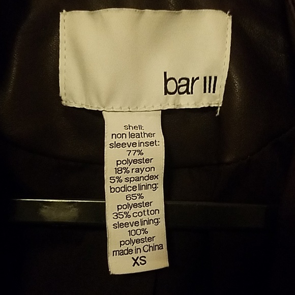 Bar III | Jackets & Coats | New Bar Iii Faux Leather Jacket | Poshmark